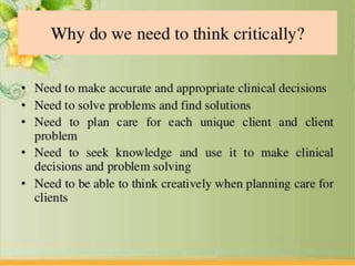 Critical thinking | PPTX | Education