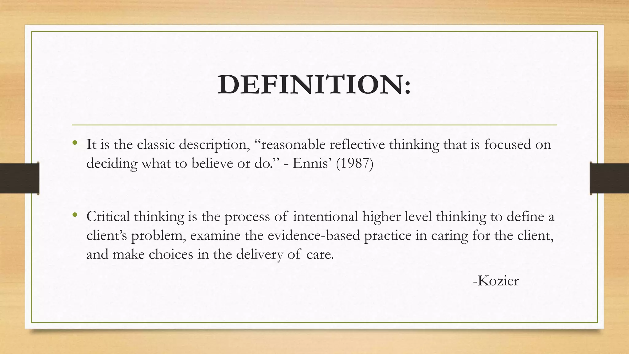 Critical thinking | PPTX