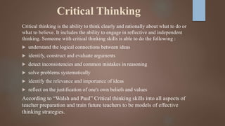 Critical thinking | PPTX