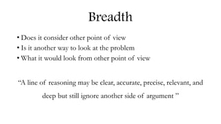 Critical t hinking | PPTX