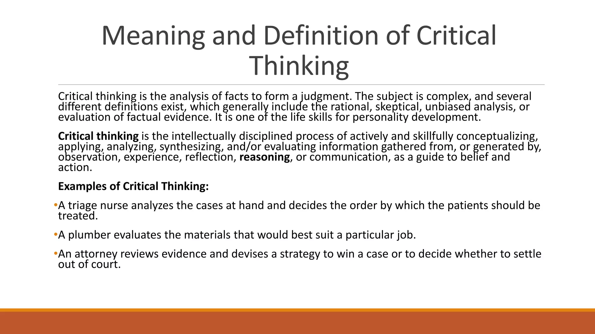 Critical thinking | PPTX