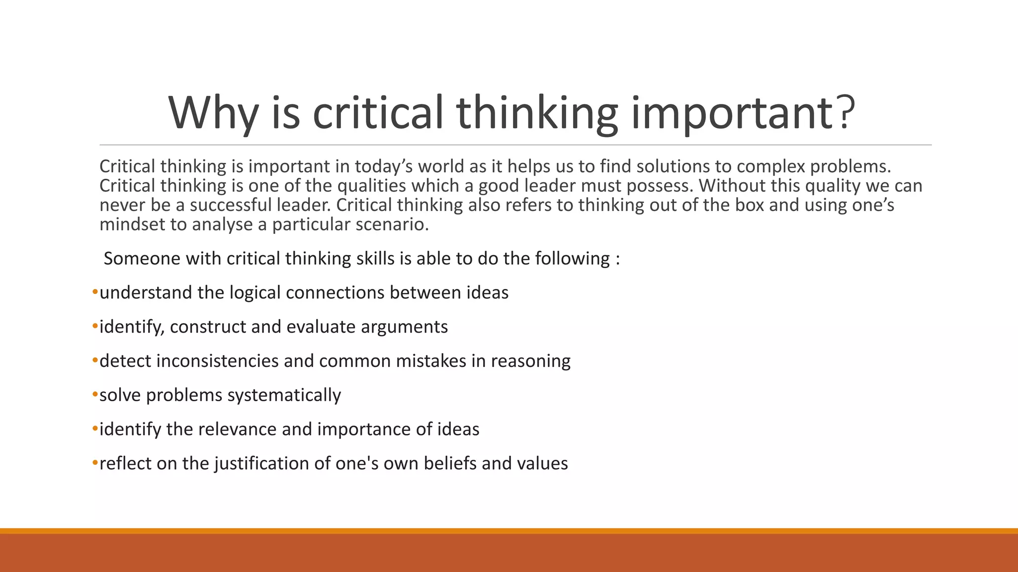 Critical thinking | PPTX