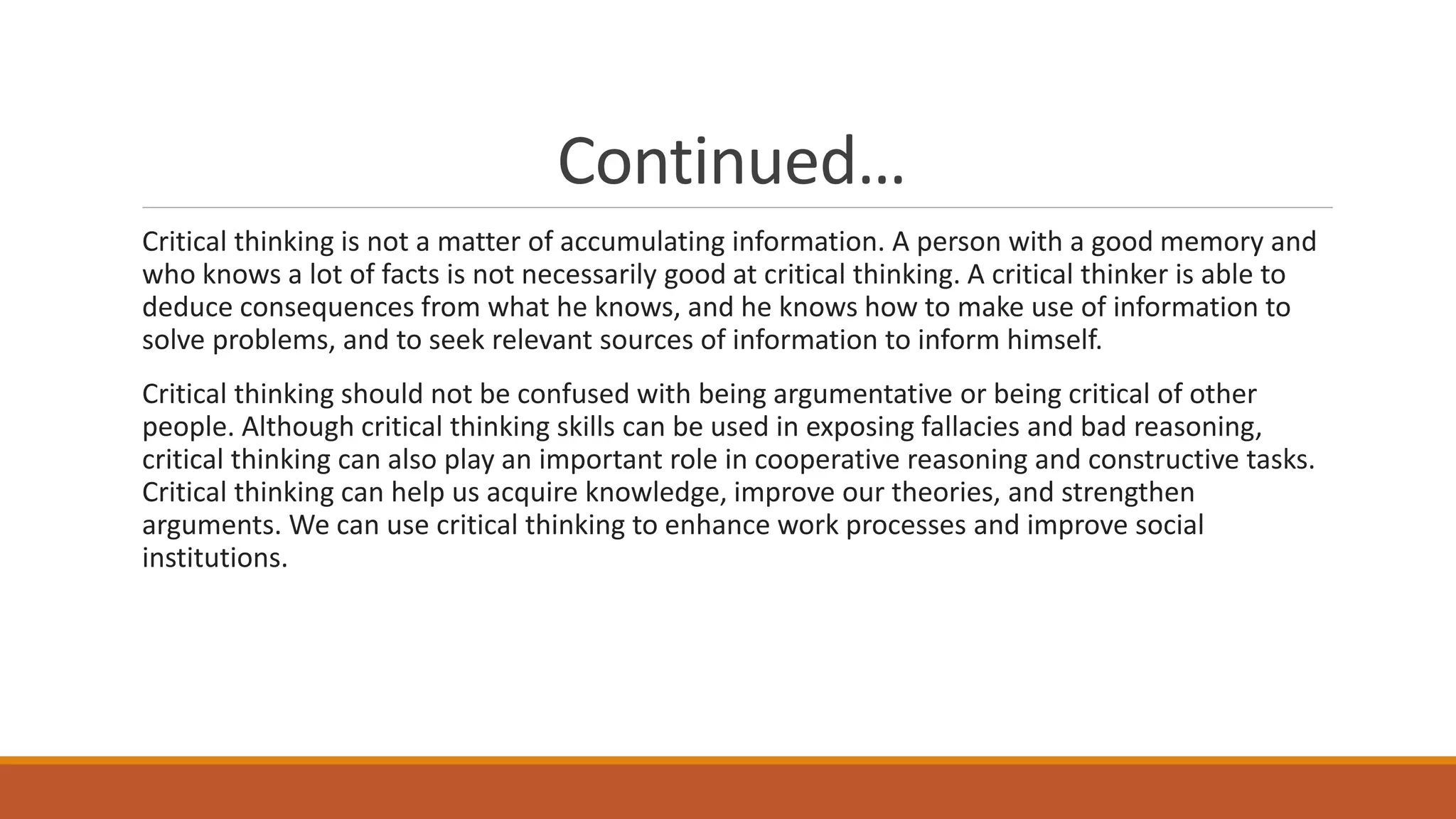 Critical thinking | PPTX
