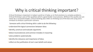 Critical thinking | PPTX
