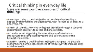 Critical thinking | PPTX