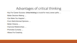 Critical thinking | PPTX