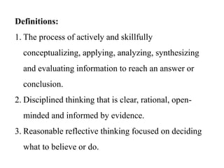 Critical thinking | PPT