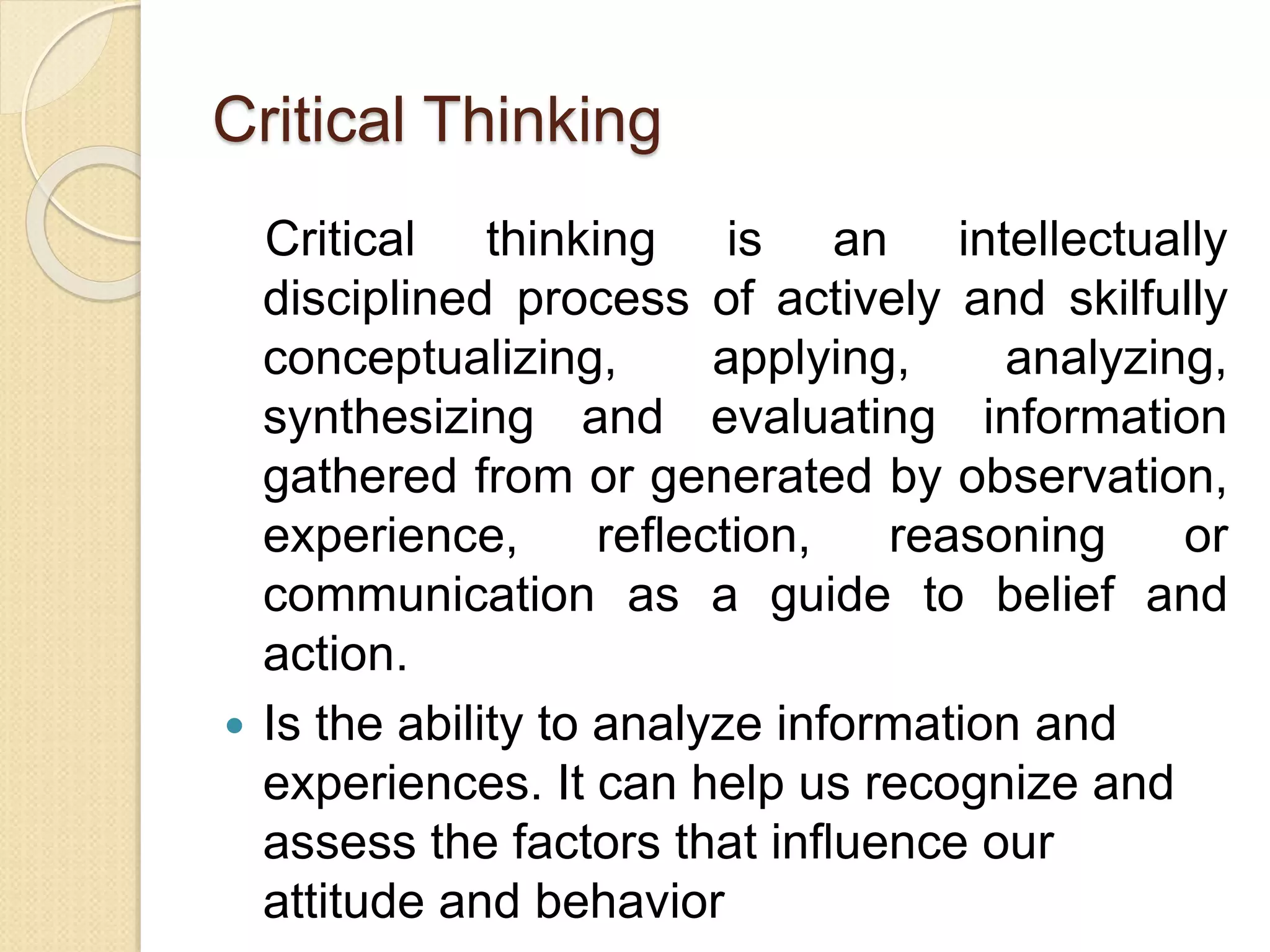 Critical Thinking | PPT