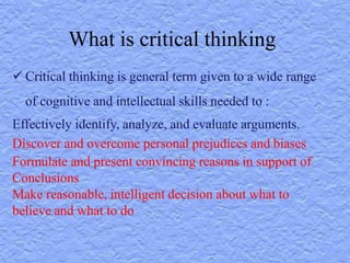 an overview of Critical thinking | PPTX