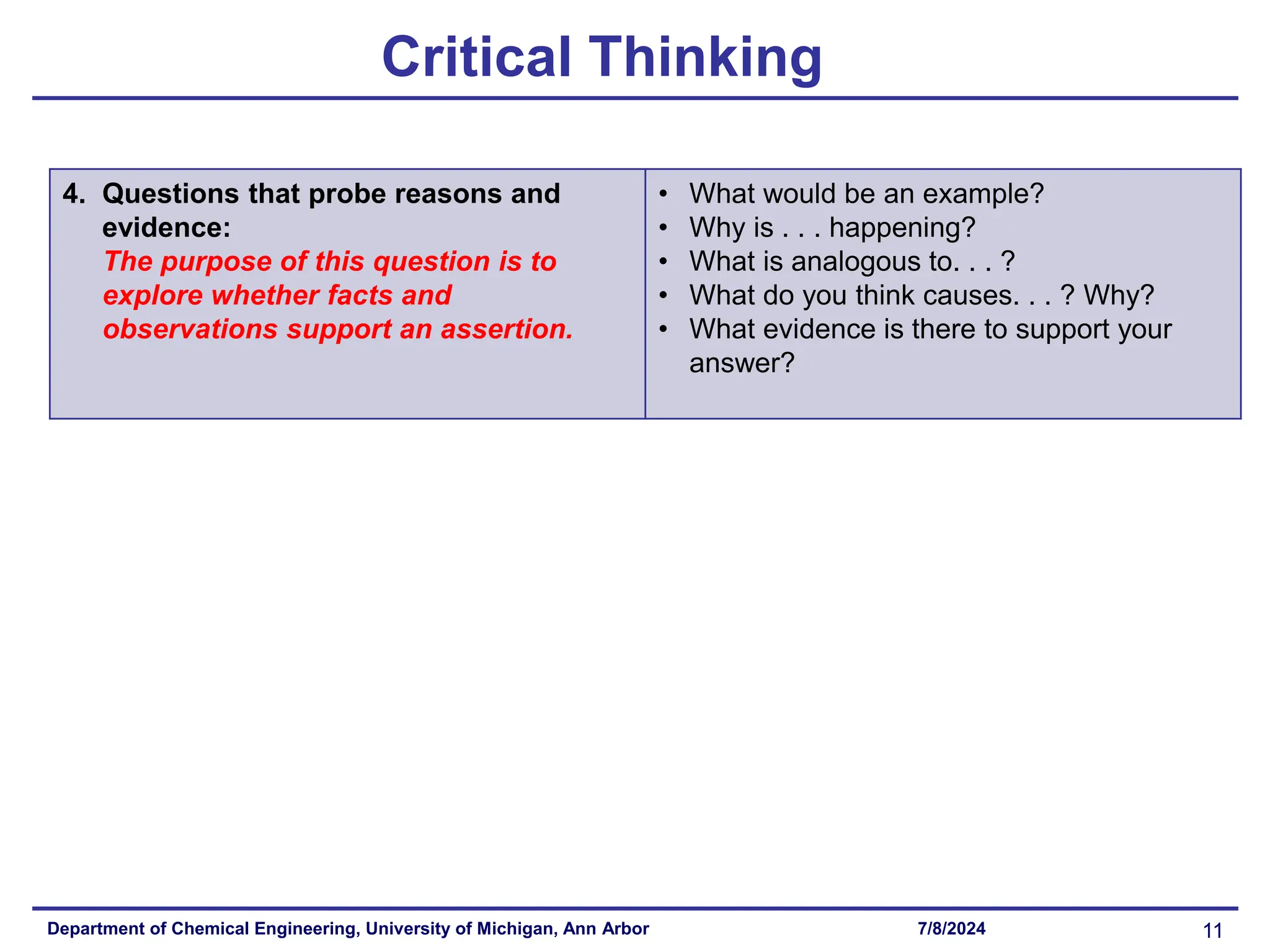Critical thinking presentation on Engineering | PPT