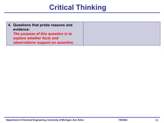 Critical thinking presentation on Engineering | PPT