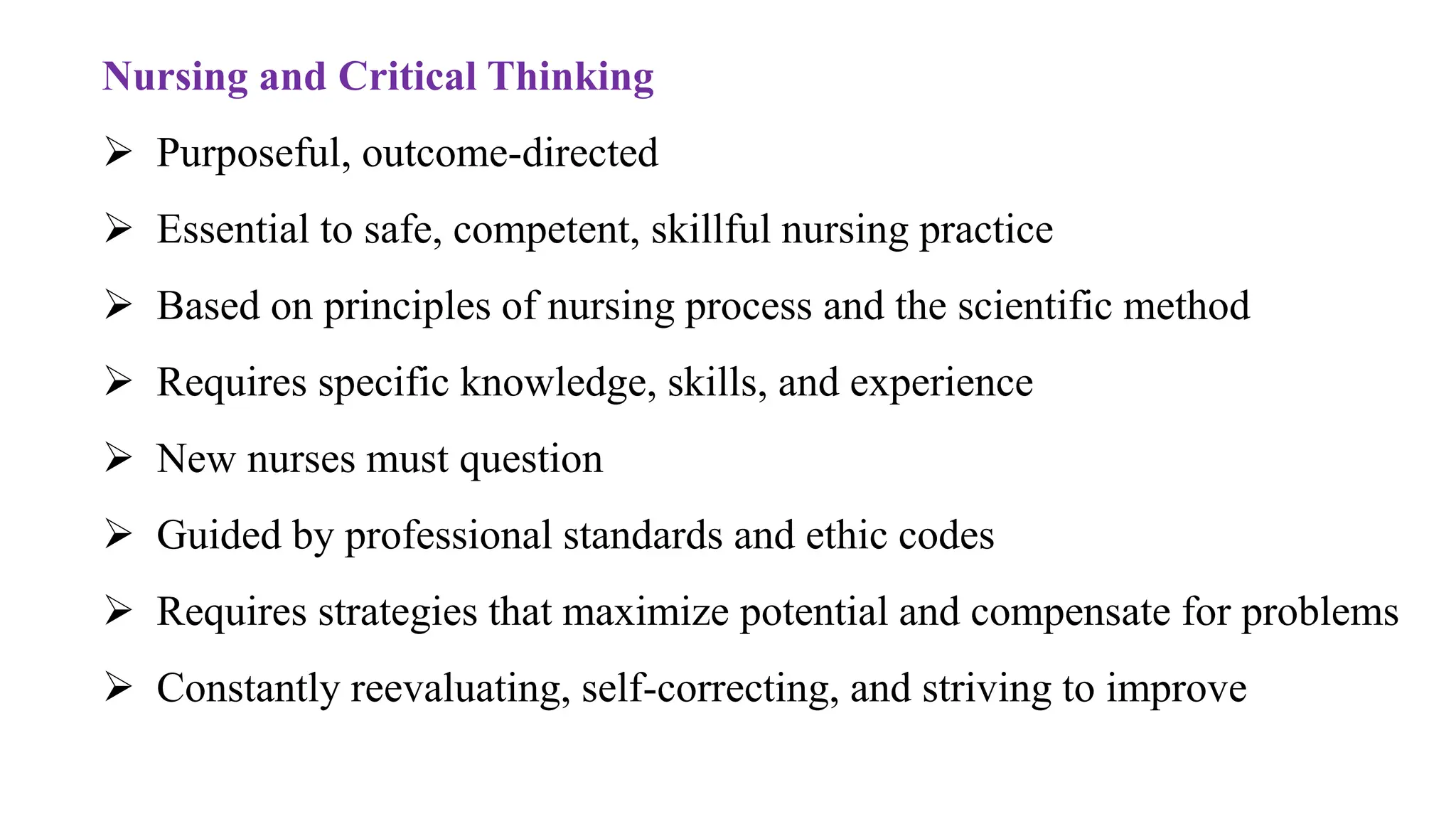 critical thinking presentation in nursing | PDF