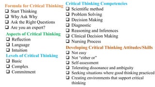 critical thinking presentation in nursing | PDF