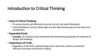 critical thinking: chapter 2 from book Philosophy, the basics | PPTX