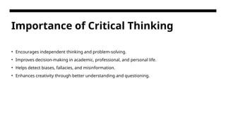 Improving Critical thinking skills .pptx