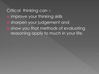 Critical thinking c1 | PPT
