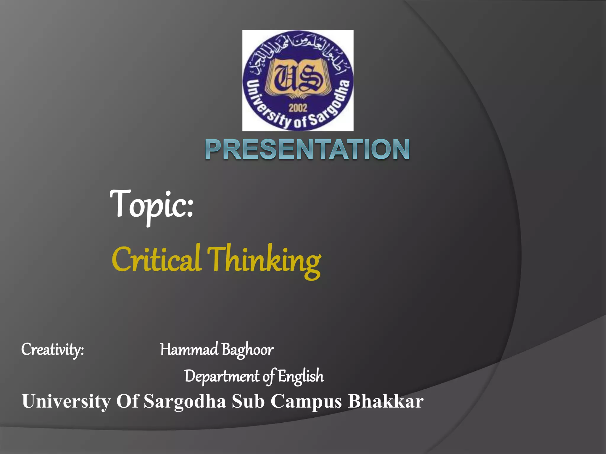 Critical Thinking | PPT