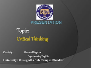 Critical Thinking | PPT