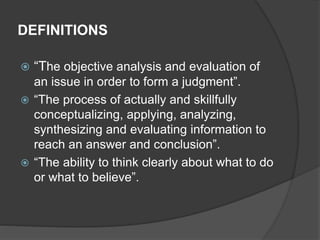 Critical Thinking | PPTX