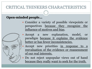 Critical thinking - First class | PPTX