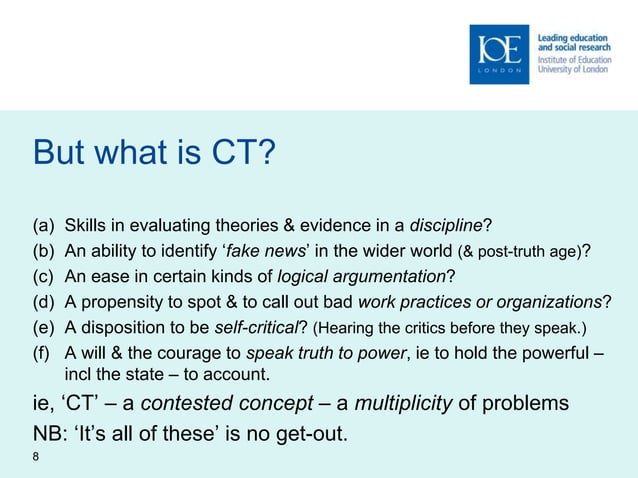 Critical Thinking: Time for a New Theory? | PPT