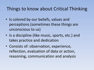 Critical Thinking Skills | PPT