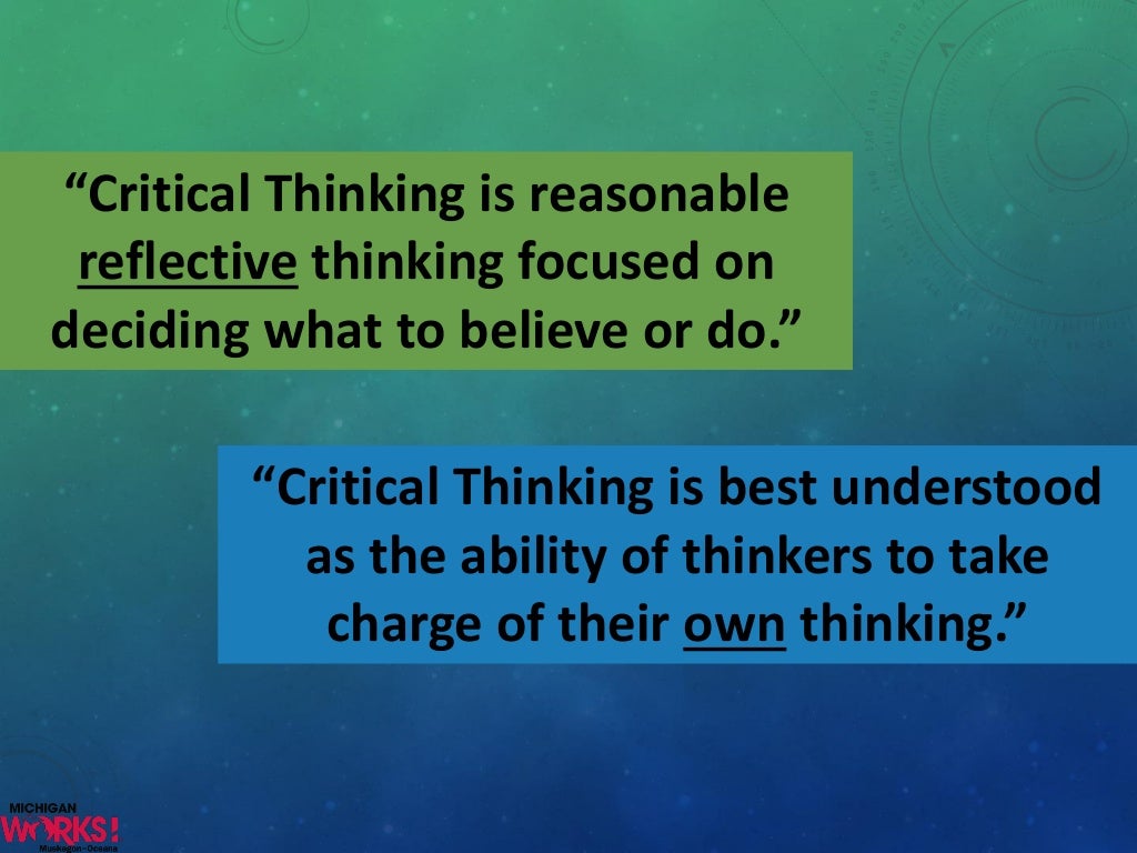 Critical Thinking and Problem Solving