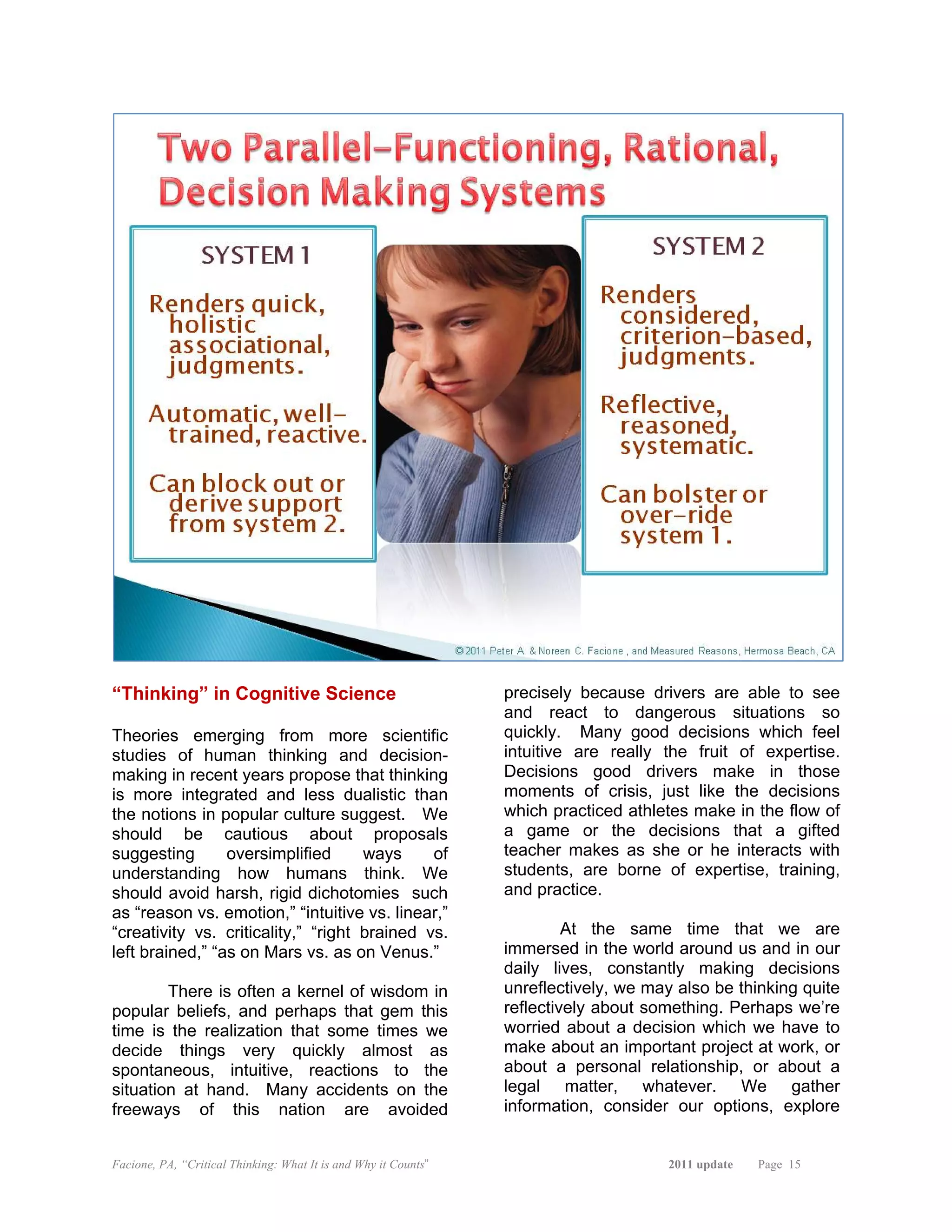 Critical thinking what it is and why it counts | PDF