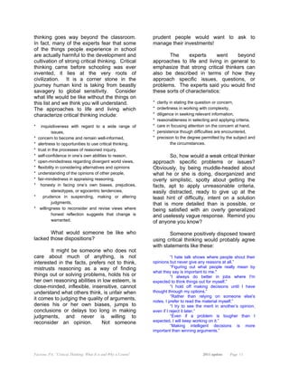 Critical thinking what it is and why it counts | PDF