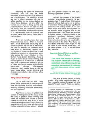 Critical thinking what it is and why it counts | PDF