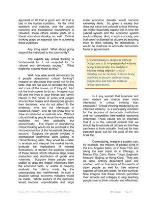 Critical thinking what it is and why it counts | PDF