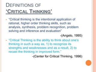 Critical Thinking | PPTX