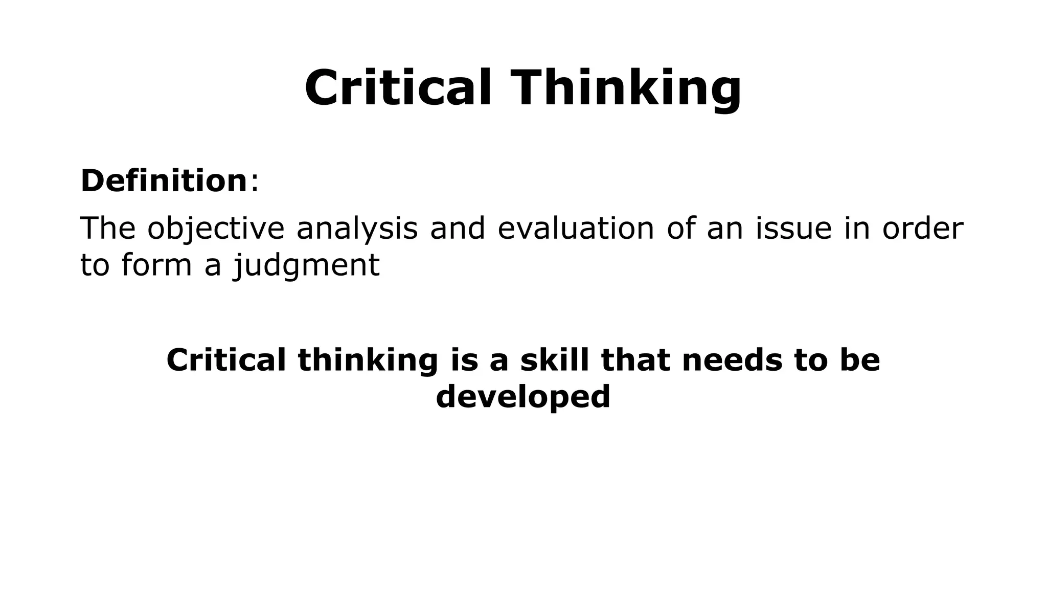 Critical thinking 101 | PPTX