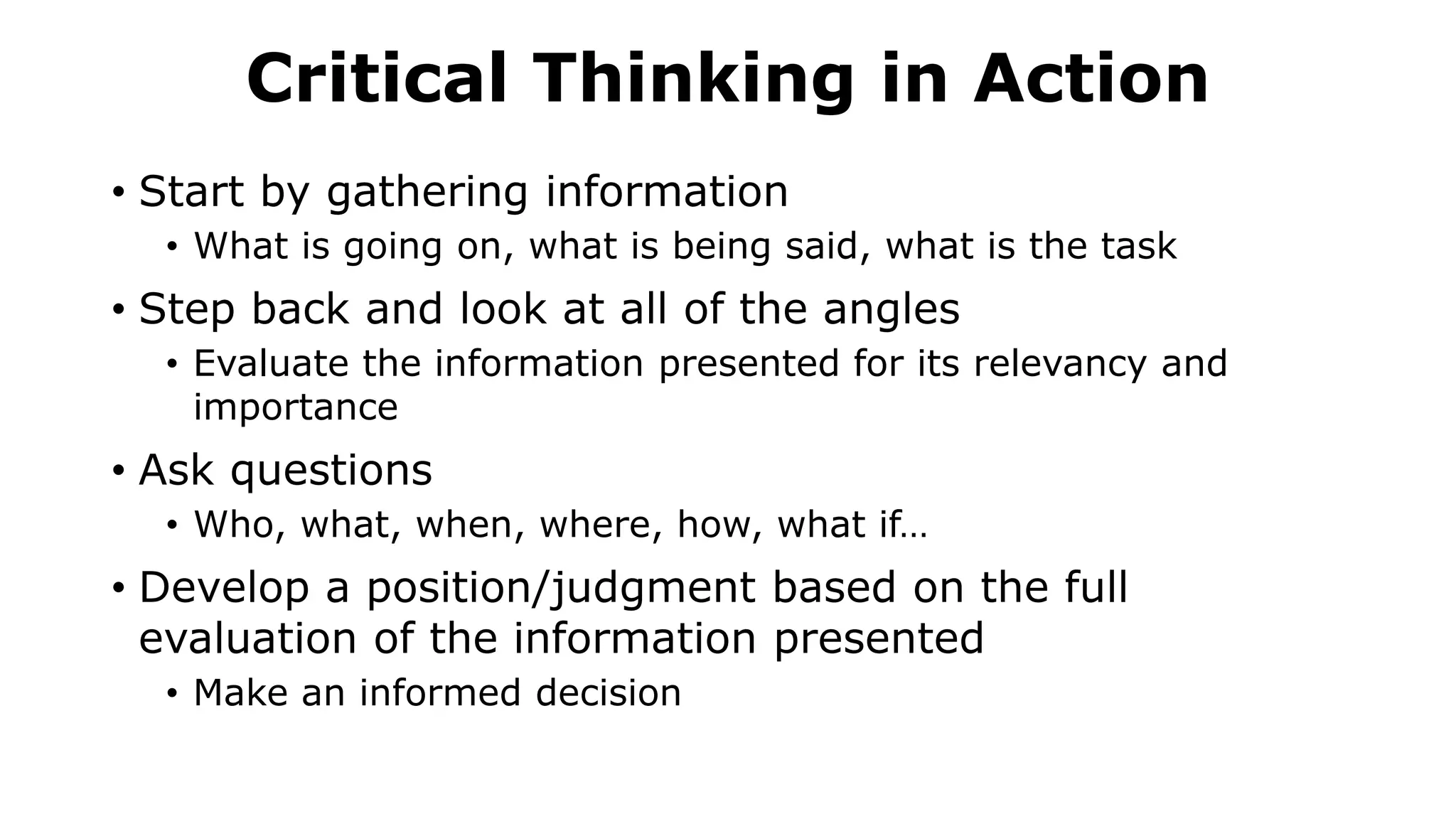 Critical thinking 101 | PPTX