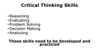 Critical thinking 101 | PPTX