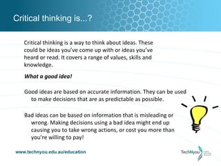 Critical thinking 11 | PPT