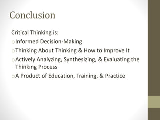 Critical thinking in EBHC | PPT