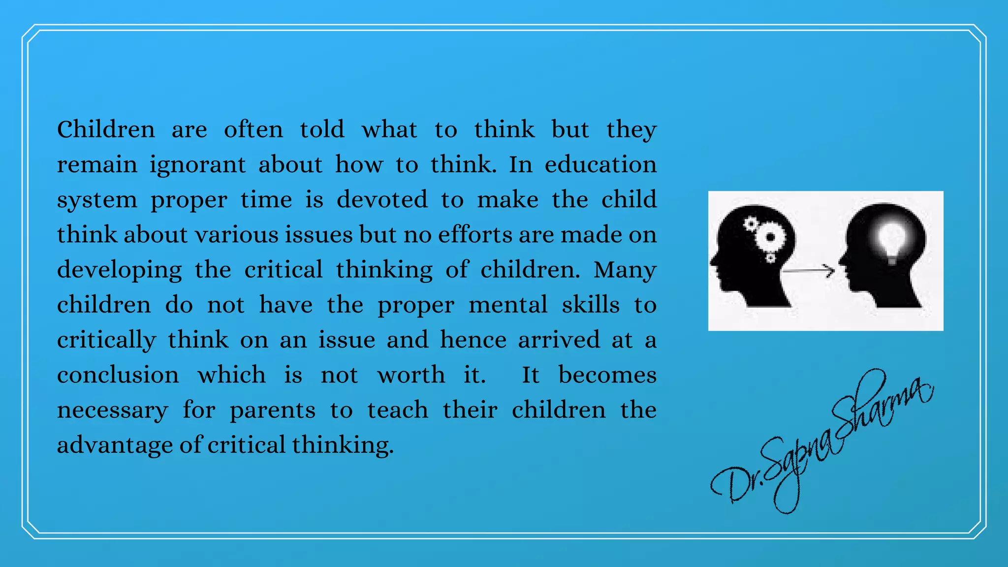 Critical thinking activities for children | PDF
