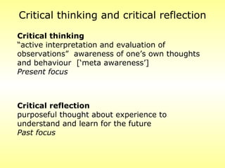 Tools for critical reflection | PPT