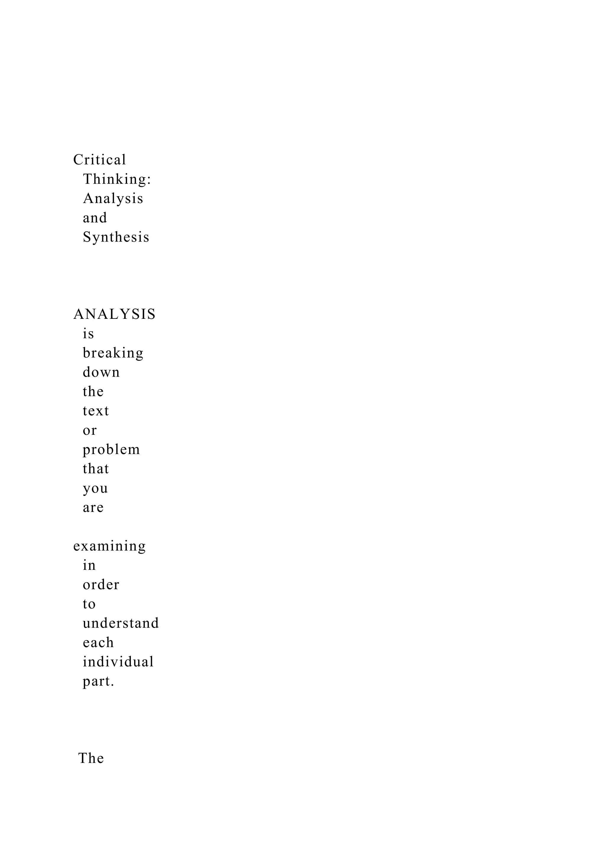 Critical Thinking Analysis and Synthesis .docx