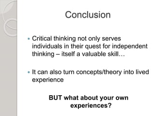 Critical Thinking and A Level Sociology by Charlie Masquelier | PPTX