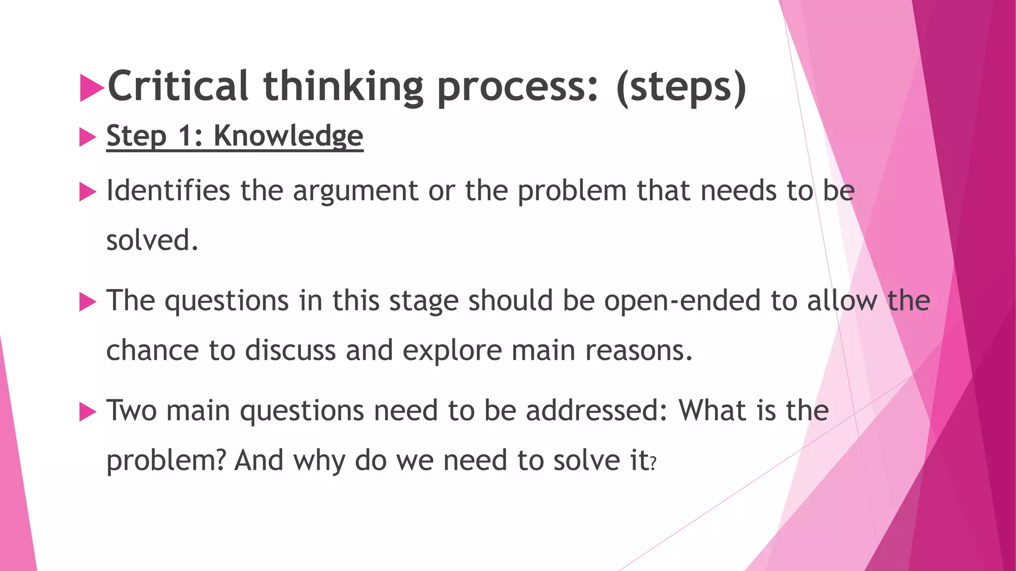 Critical thinking and decision making | PPTX