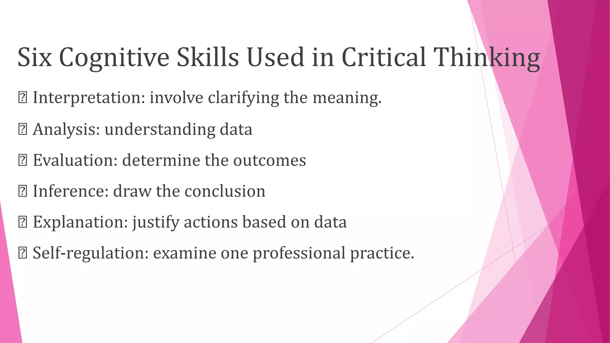 Critical thinking and decision making | PPTX