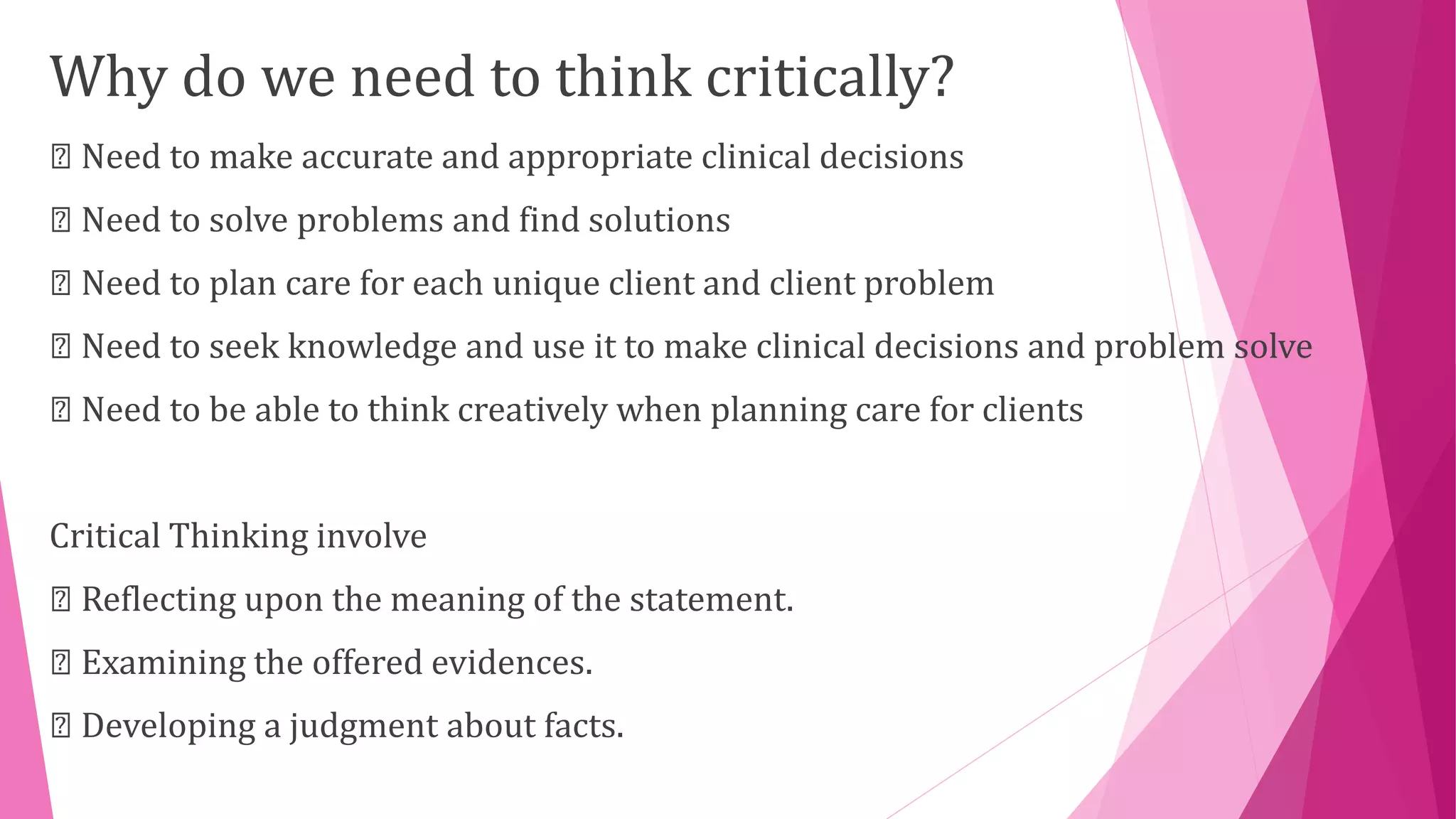 Critical thinking and decision making | PPTX