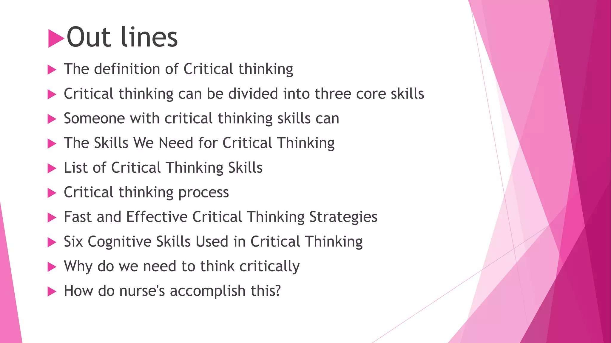 Critical thinking and decision making | PPTX