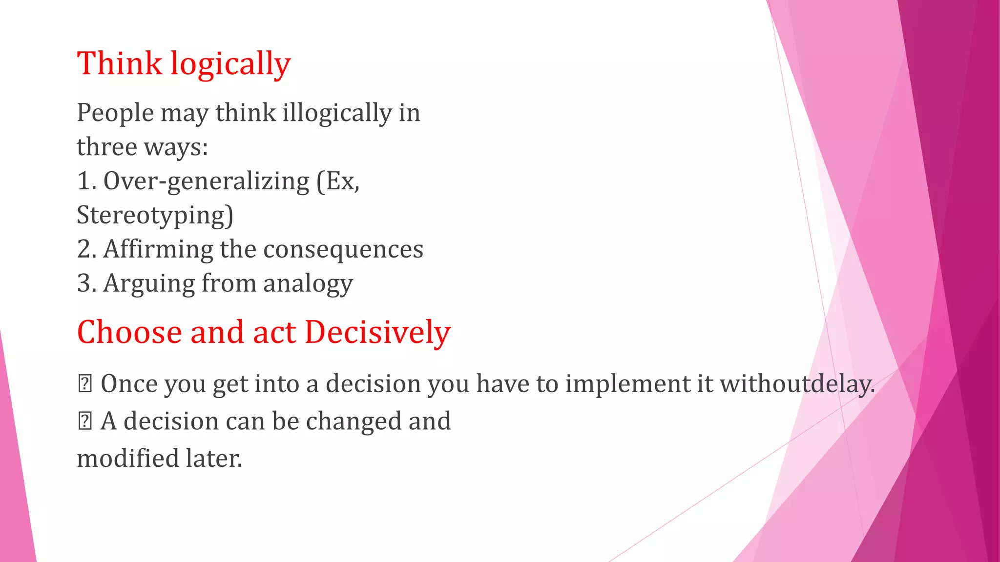 Critical thinking and decision making | PPTX