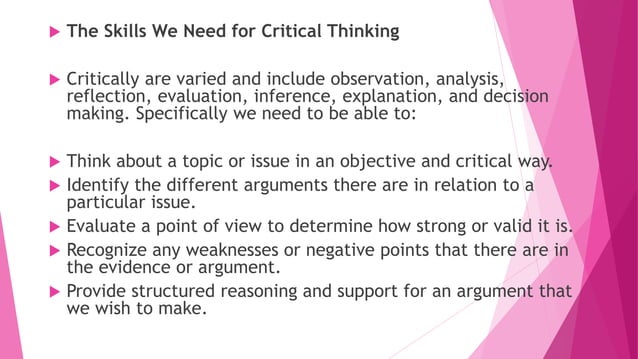Critical thinking and decision making | PPTX | Education