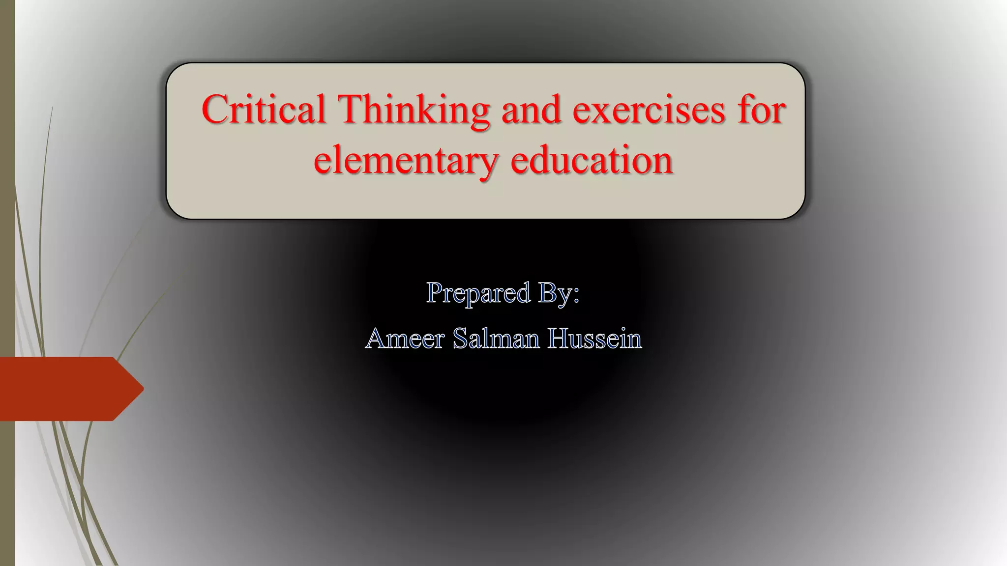 Critical thinking and exercises for elementary education | PDF