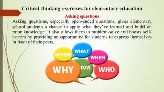 Critical thinking and exercises for elementary education | PDF
