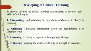 Critical thinking and exercises for elementary education | PDF